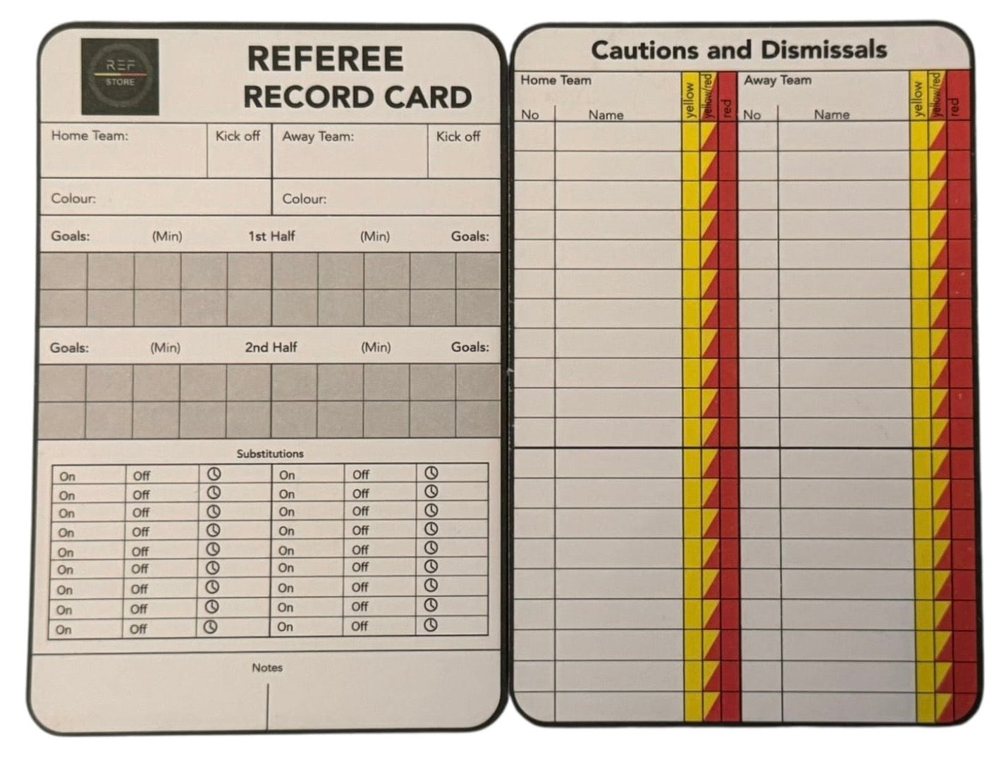 RefStore Match Record Cards (Pack of 50) – 7 Sub & 9 Sub Versions ...